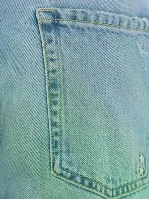 ICON DENIM LOS ANGELES Distressed Wide Leg Jeans - Blue