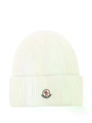Moncler Ribbed Wool Beanie - White