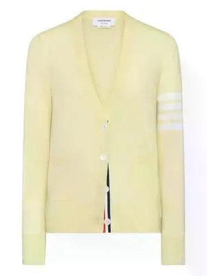 Thom Browne Four-bar Sleeve-detail Cardigan - Yellow