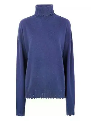 UMA WANG Turtleneck Frayed-hem Sweater