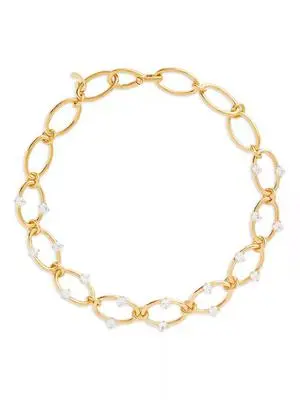 PANCONESI Oval-link Zirconia Necklace - Gold