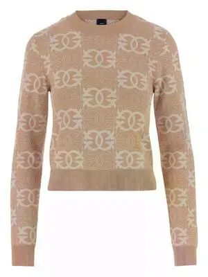 Pinko Love Birds-print Crew-neck Sweater - Pink