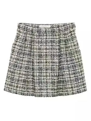 Alessandra Rich Checked Lurex Tweed Skirt