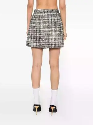 Alessandra Rich Checked Lurex Tweed Skirt