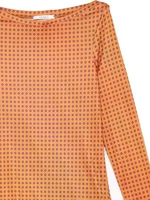 Malìparmi Patterned Boat-neck Top - Orange