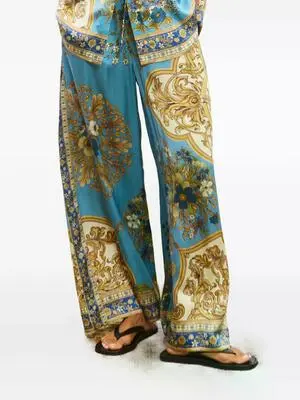 ALEMAIS Cassie Floral-baroque Trousers - Blue