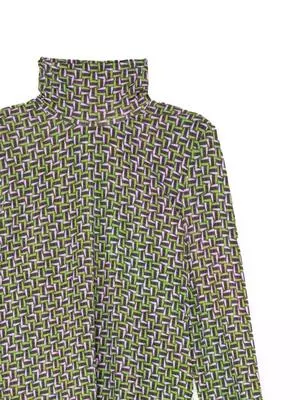 Malìparmi Geometric-pattern Turtleneck Top - Grey