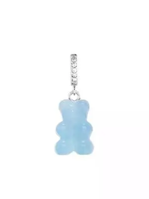 CRYSTAL HAZE Nostalgia Bear Crystal-embellished Hoop Earring - Blue