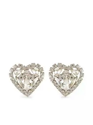 Mayol Taylor Crystal-embellished Heart Earrings - Silver