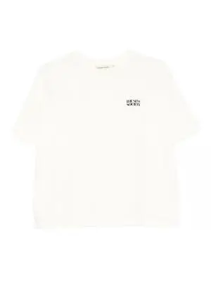 THE NEW SOCIETY Logo-Embroidered Crop T-Shirt