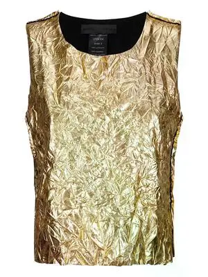 MARIA CALDERARA Metallic-effect Crumpled Top
