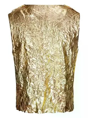 MARIA CALDERARA Metallic-effect Crumpled Top