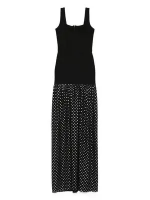 ROSERRY Polka-dot Square-neck Maxi Dress