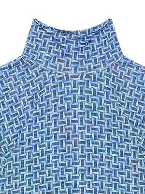 Malìparmi Geometric-pattern Turtleneck T-shirt - Blue