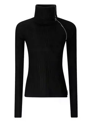 Sportmax Ribbed Knit Zip-detail Sweater