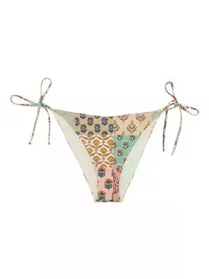 MC2 SAINT BARTH Patchwork Side-tie Bikini Bottoms - Neutrals