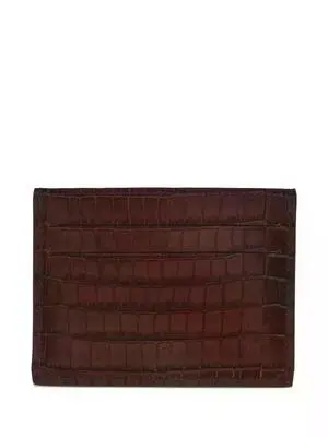 Longchamp Crocodile-effect Leather Wallet - Red