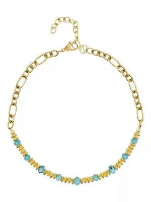 NIALAYA JEWELRY Turquoise-beaded Chain Necklace - Gold