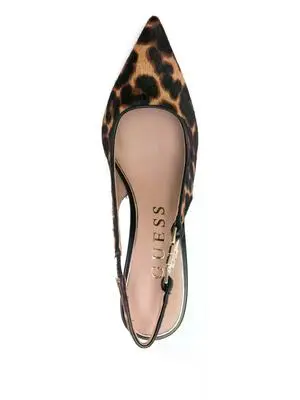 Guess 85mm Leopard Print Slingback Pumps