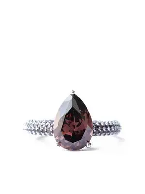 IZABEL DISPLAY Pear-cut Zirconia Ring - Brown