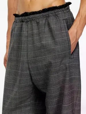 DIESEL Elasticated Waist Checked Trousers