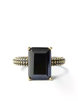 IZABEL DISPLAY Rectangle Stone Ring - Black