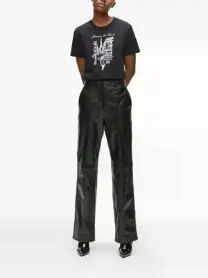 Karl Lagerfeld Leather Logo Pants