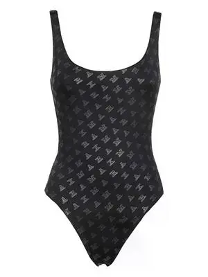 Max Mara Logo-print Swimsuit - Black