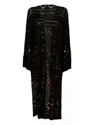 AKEP Geometric-pattern Crochet Beach Cover-up - Black