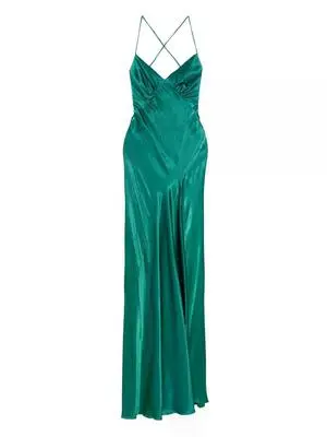 ROSERRY Satin Maxi Dress With Cross-back