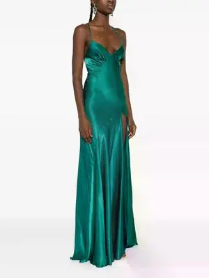 ROSERRY Satin Maxi Dress With Cross-back