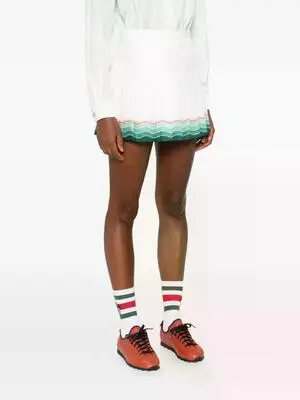 Casablanca Pleated Mini Skirt - White