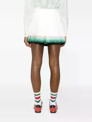 Casablanca Pleated Mini Skirt - White