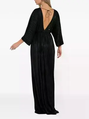 ROSERRY Athens Pleated V-neck Maxi Dress - Black