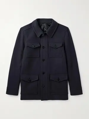 TOM FORD Virgin Wool Overshirt - Blue