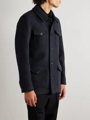 TOM FORD Virgin Wool Overshirt - Blue