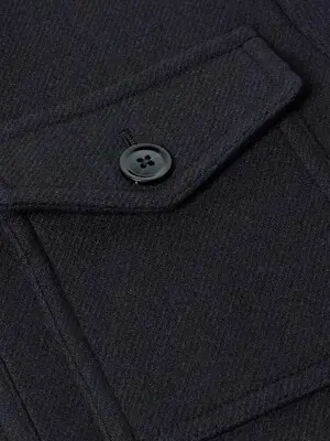 TOM FORD Virgin Wool Overshirt - Blue