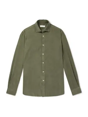 Boglioli Cotton-corduroy Shirt - Green