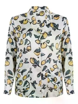 Love Stories Lemon-print Pyjama Shirt - White