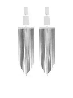 Isabel Marant Square Fringe Dangle Earrings - Silver