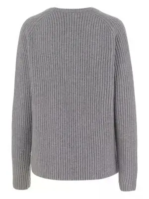OLIVER LATTUGHI Ribbed Knit Crew-neck Sweater
