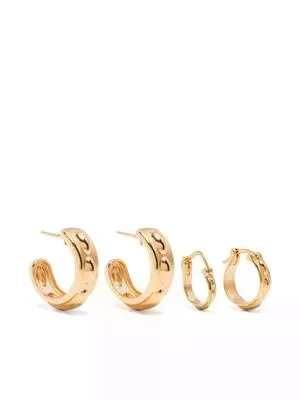LA MANSO Logo-engraved Hoop Earrings - Gold