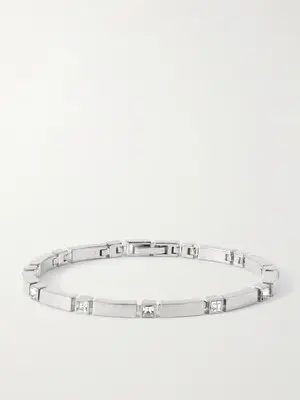 Saint Laurent Crystal-embellished Bracelet - Silver
