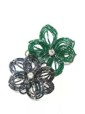 Malìparmi Beaded-flower Brooch - Green