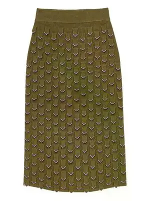 Malìparmi Textured Patterned Knit Skirt - Green