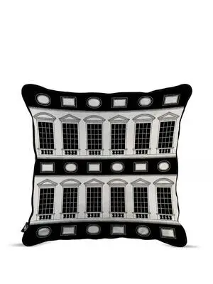 FORNASETTI Architettura Printed Cushion - Black
