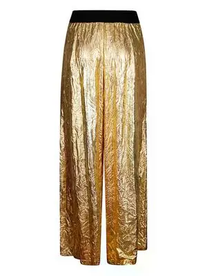 MARIA CALDERARA Metallic-effect Wide Leg Trousers