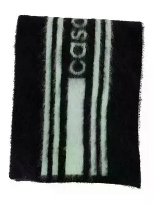 Casablanca Logo-stripe Scarf - Black