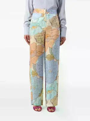 KAOS Floral-print Wide Leg Trousers