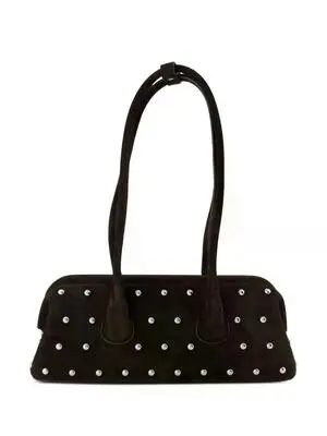 OSOI Mini Boat Suede Stud-embellished Shoulder Bag - Black